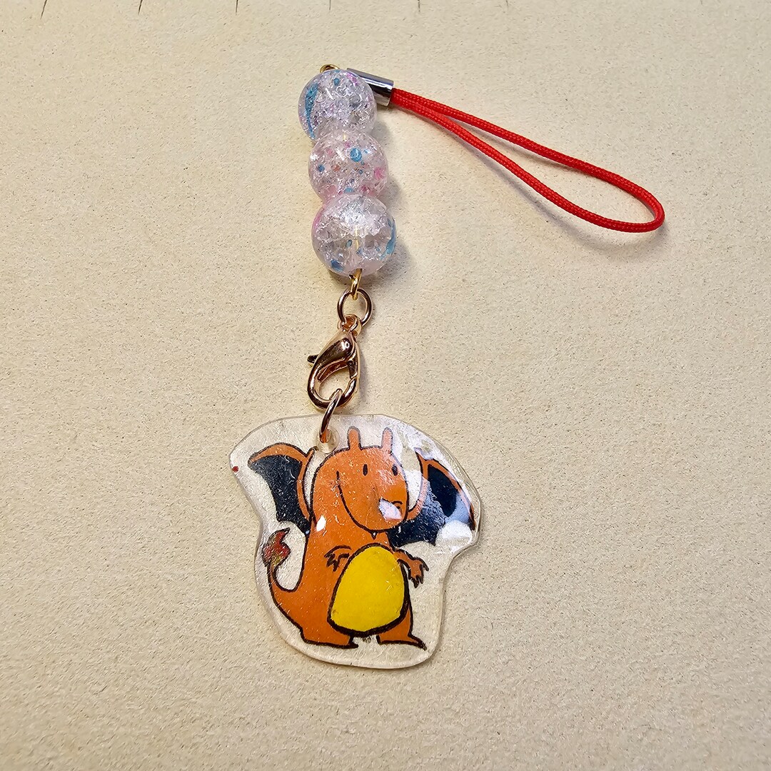 Fat Charizard Pokemon Phone Charm, Handmade Acrylic Keychain - Etsy