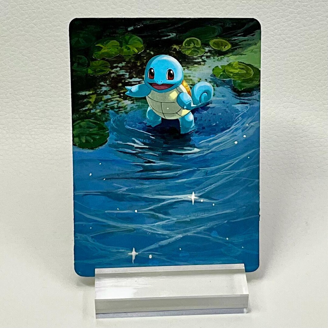 Hand Painted Pokemon Card, Extended Art Pokemon Card, Squirtle, Pokemon ...