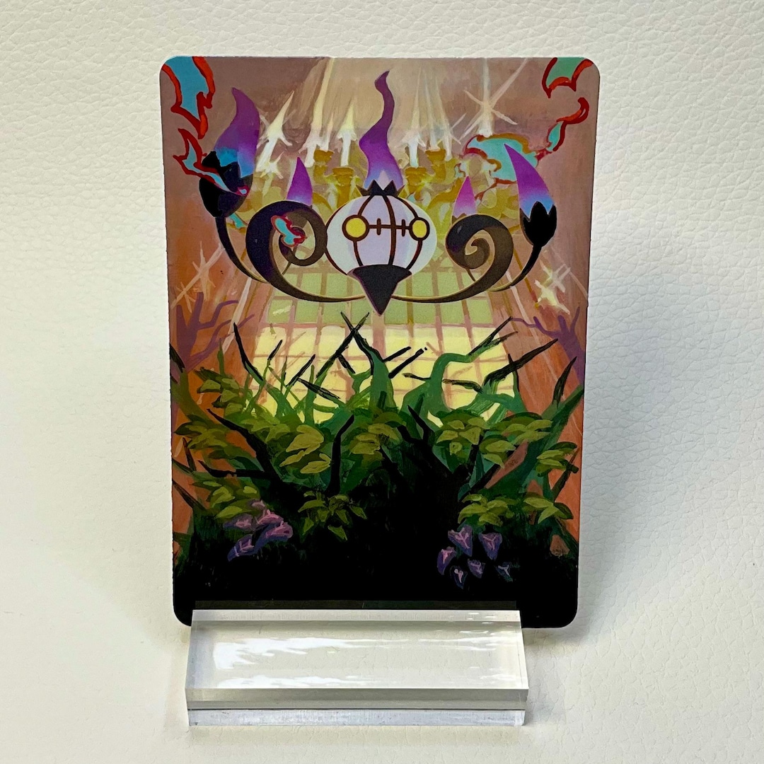 Hand Painted Pokemon Card, Extended Art Pokemon Card, Chandelure ...