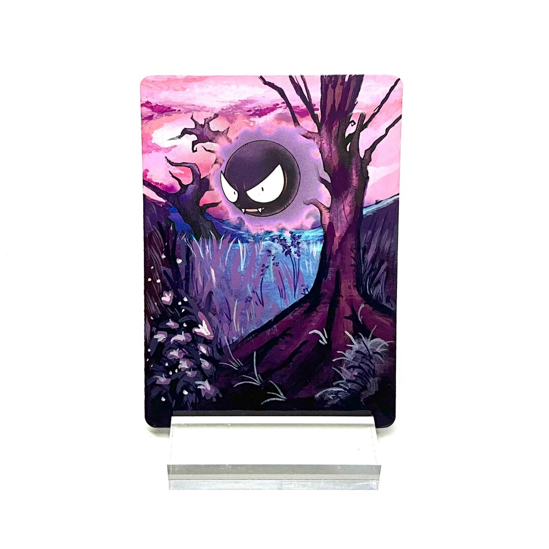 Hand Painted Pokemon Card, Extended Art Pokemon Card, Ghastly, Pokemon ...