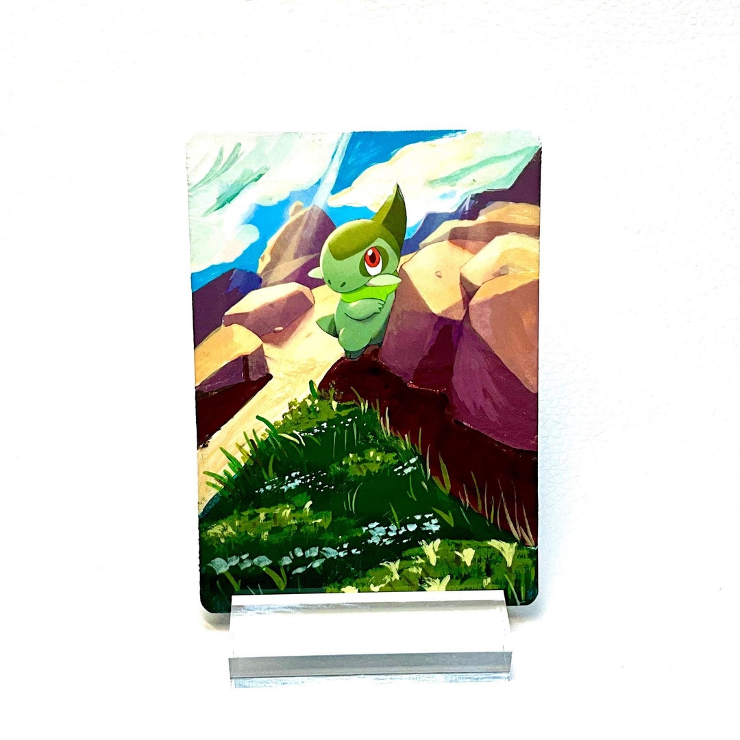 Hand Painted Pokemon Card, Extended Art Pokemon Card, Axew, Pokemon Fan ...