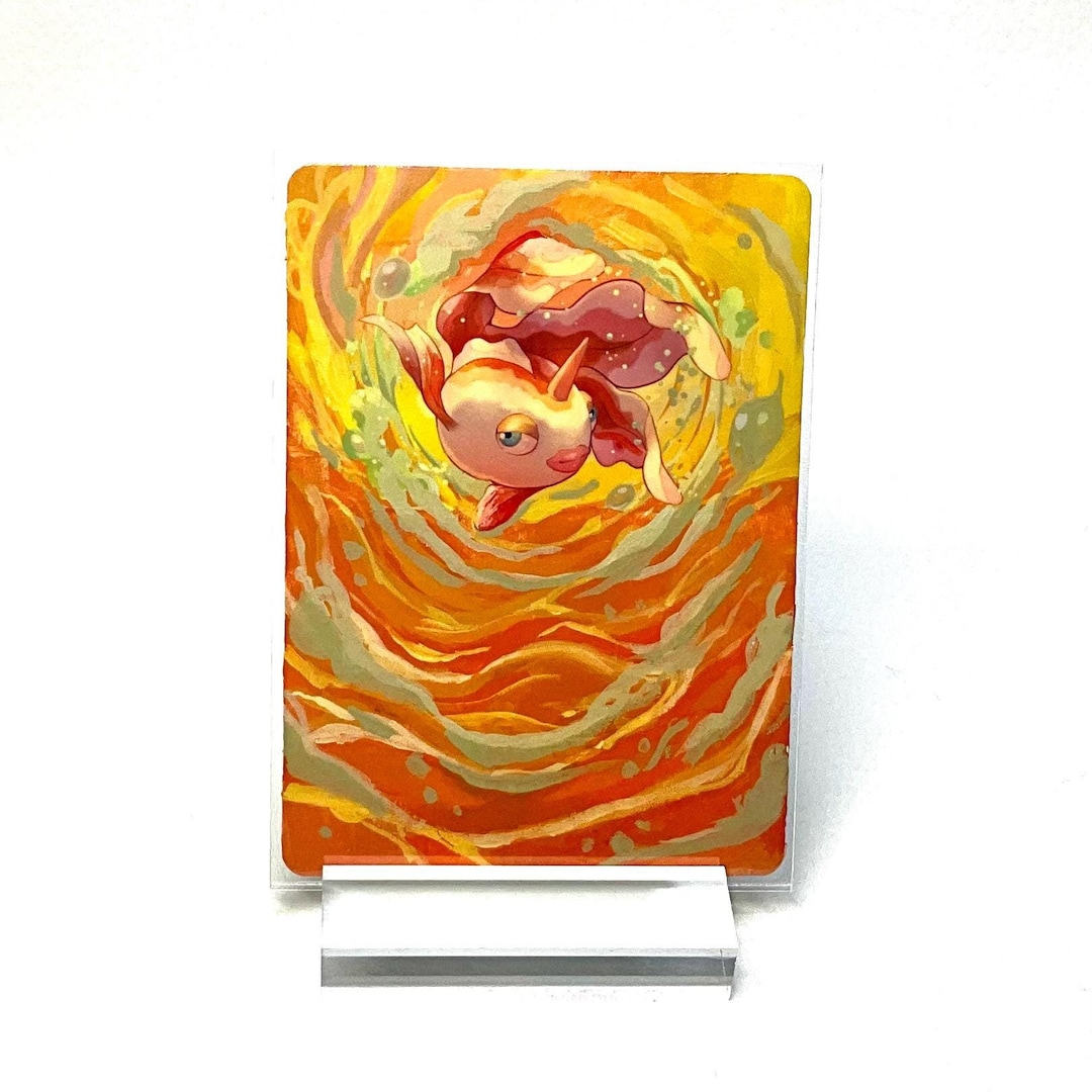 Hand Painted Pokemon Card, Extended Art Pokemon Card, Goldeen, Pokemon ...