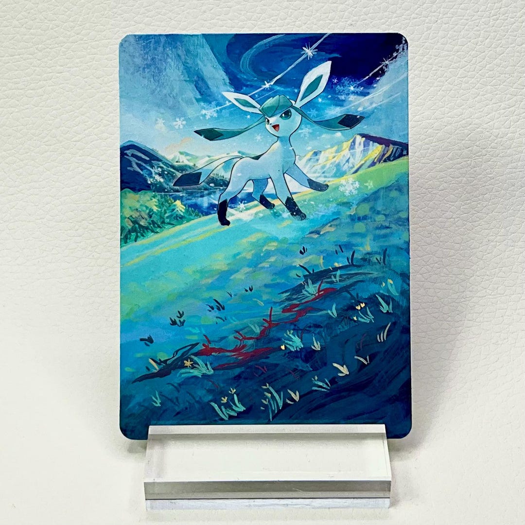 Hand Painted Pokemon Card, Extended Art Pokemon Card, Glaceon, Pokemon ...