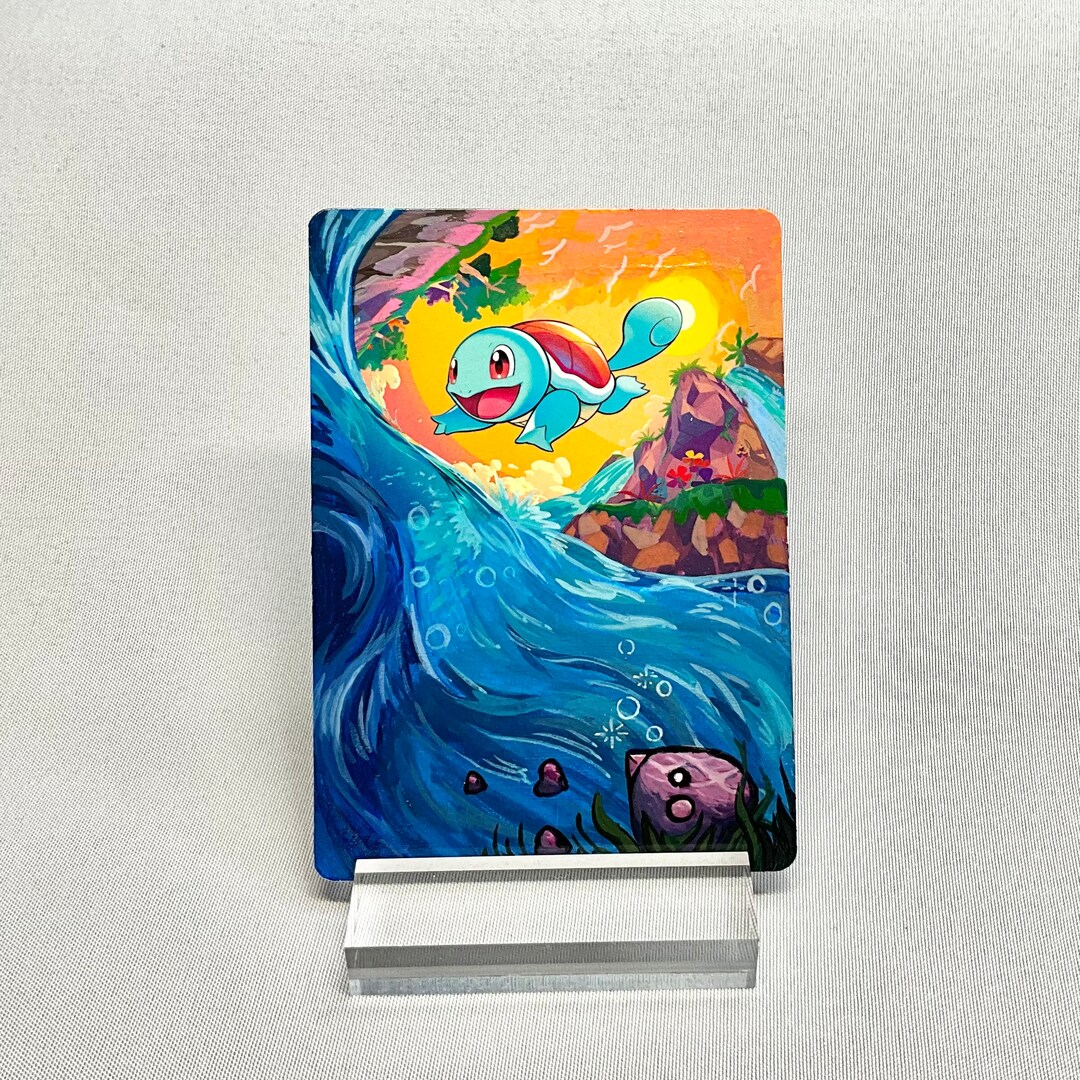 Pokemon Hand Painted Custom Altered Art Card Squirtle - Etsy