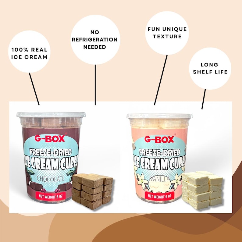 G-box Freeze Dried Ice Cream Cubes in Air-tight Sealed Container ...