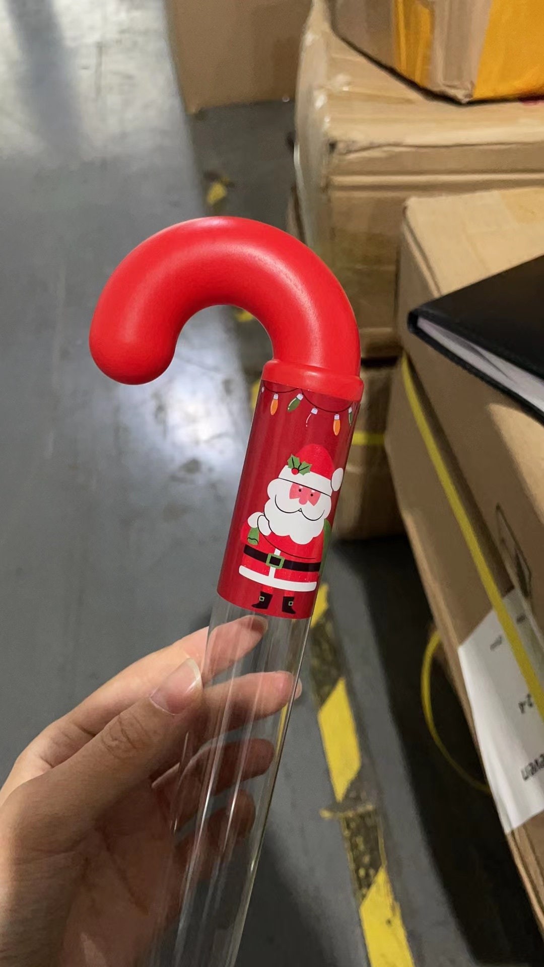 Empty Clear Plastic Holiday Candy Cane Tubes With Red Topper-1.08x11 ...