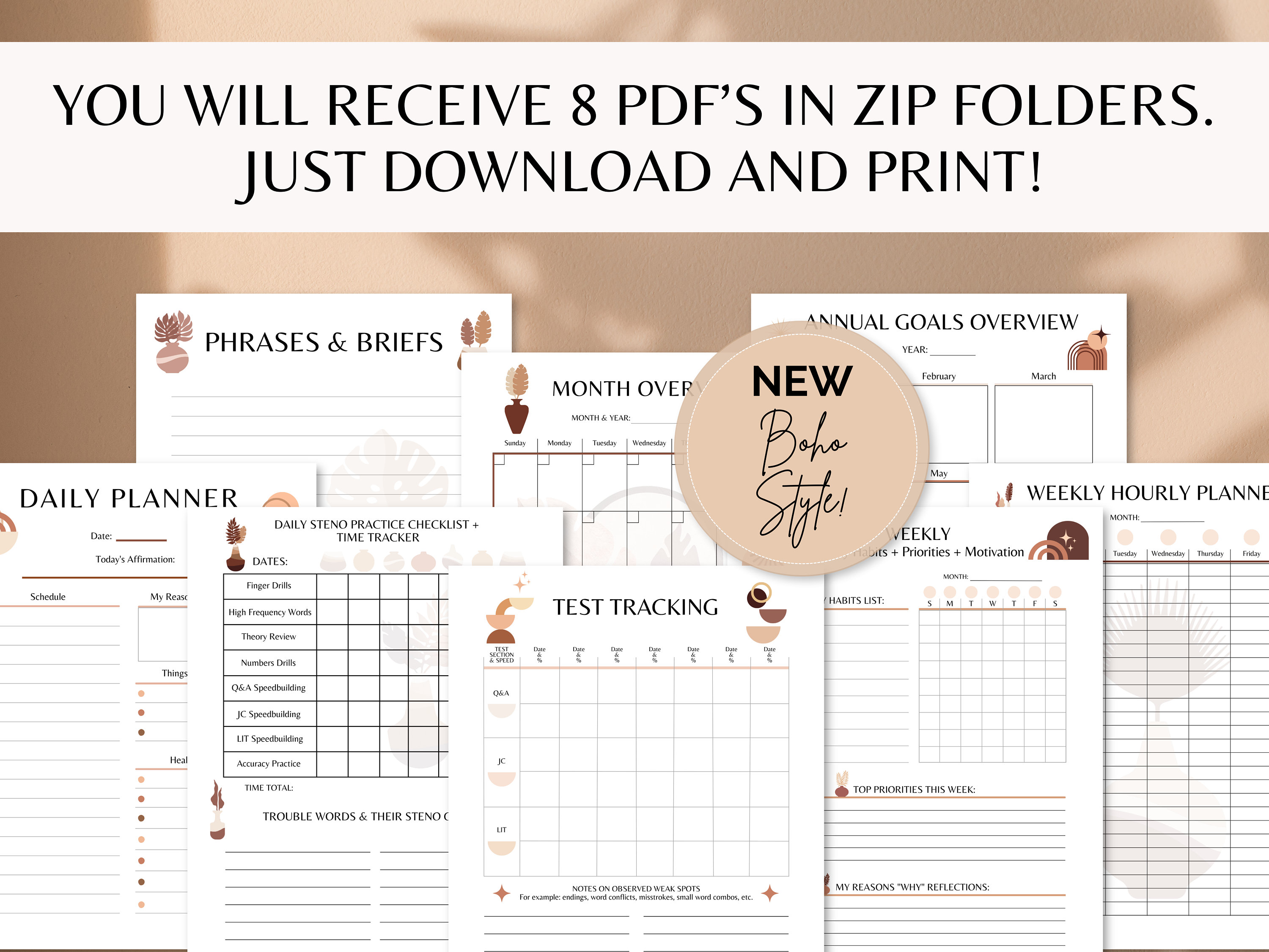 Court Reporting Student Planner | Steno Student Speed Tracker ...