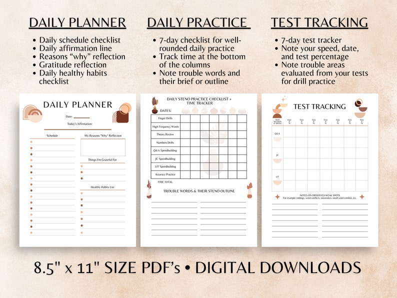 Court Reporting Student Planner | Steno Student Speed Tracker ...