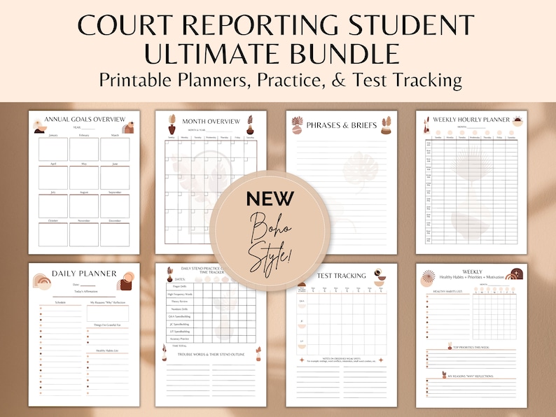 Court Reporting Student Planner | Steno Student Speed Tracker ...