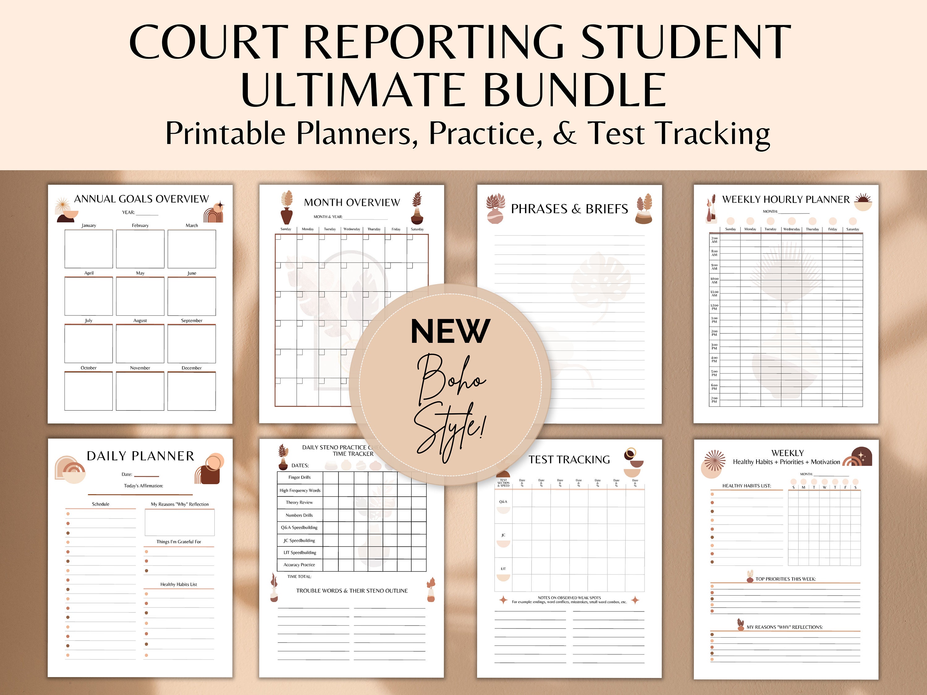 Court Reporting Student Planner | Steno Student Speed Tracker ...