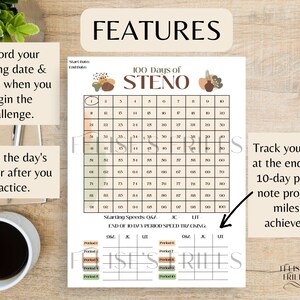 100 Day Steno Practice Challenge Tracker | Court Reporting Student ...