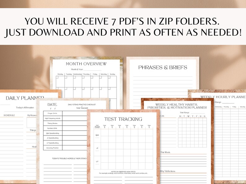 Court Reporting Student Planner | Steno Student Speed Tracker ...