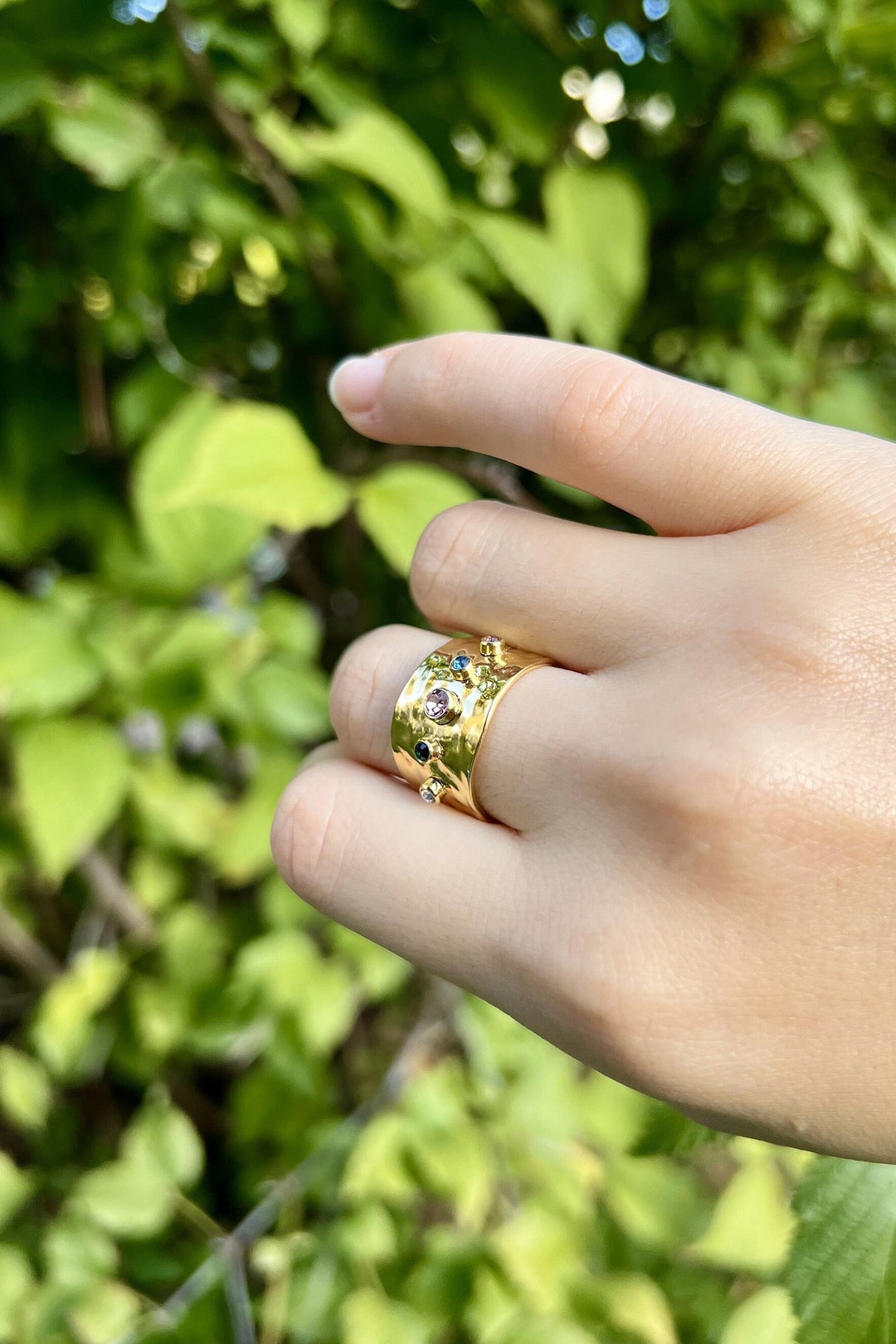Adjustable Gold-colored Stainless Steel Ring - Etsy