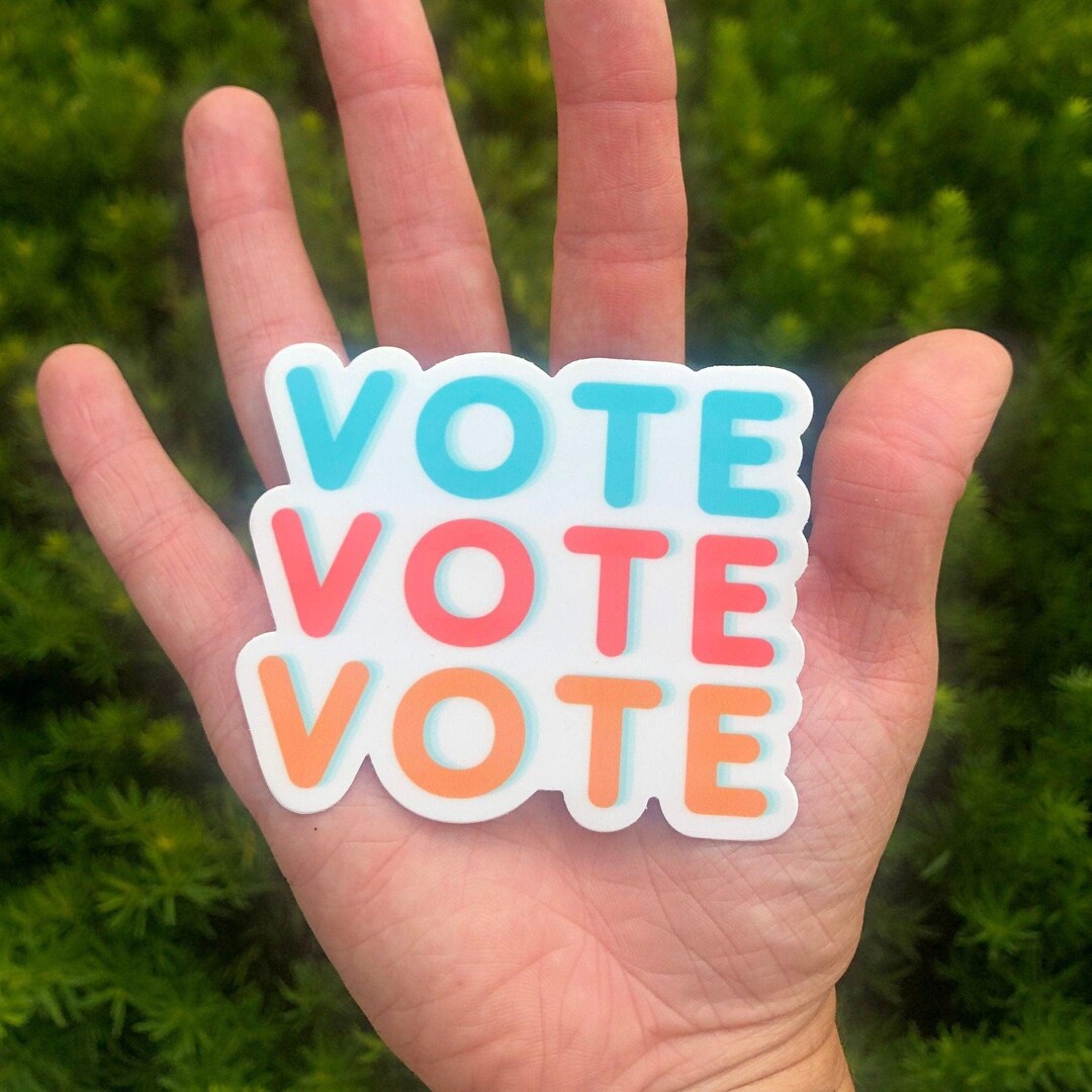 Colorful Vote Sticker: Waterproof Matte Vinyl (3" X 2.49") - Etsy