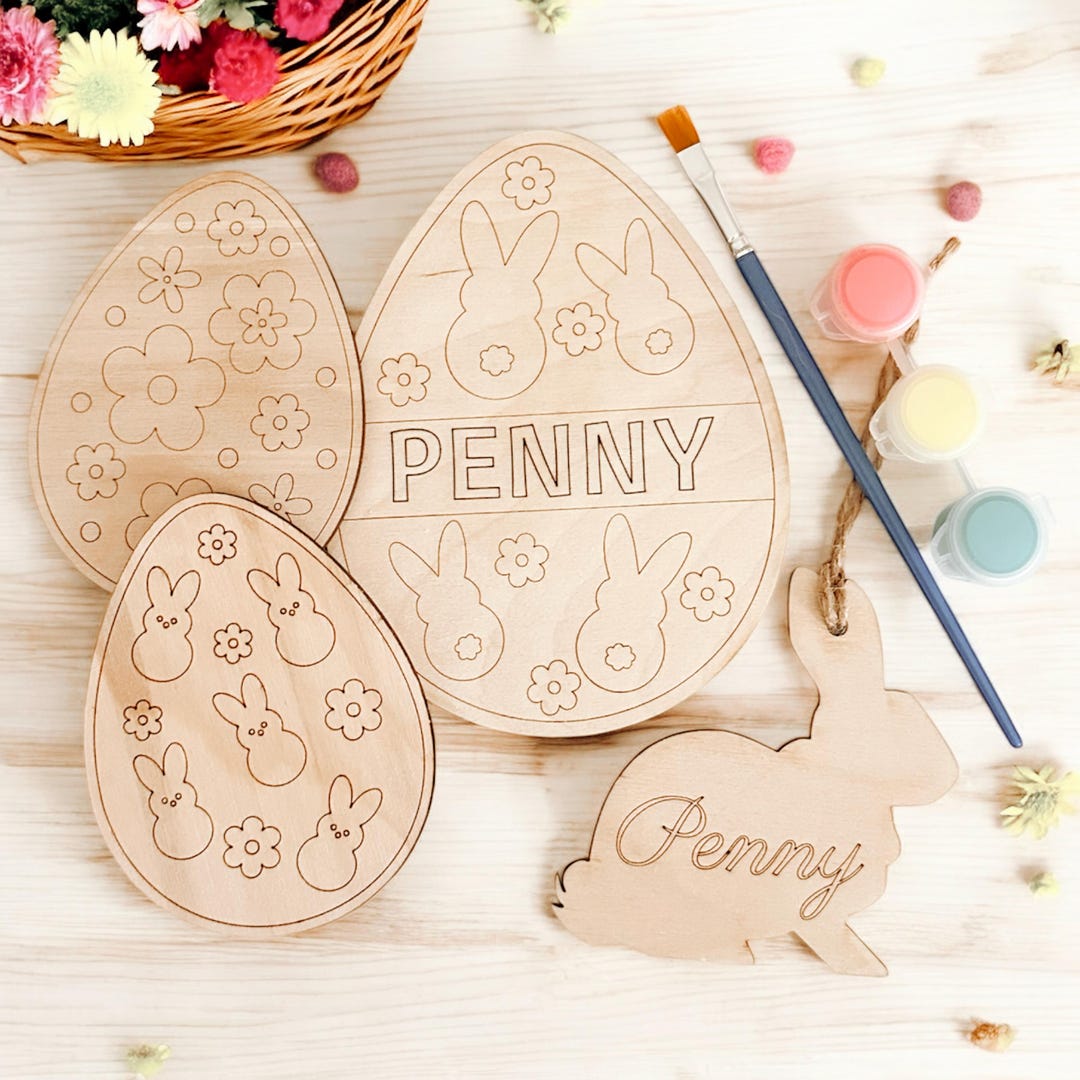 Personalized Easter Egg Painting Kit - Easter Basket Name Tag - Easter ...
