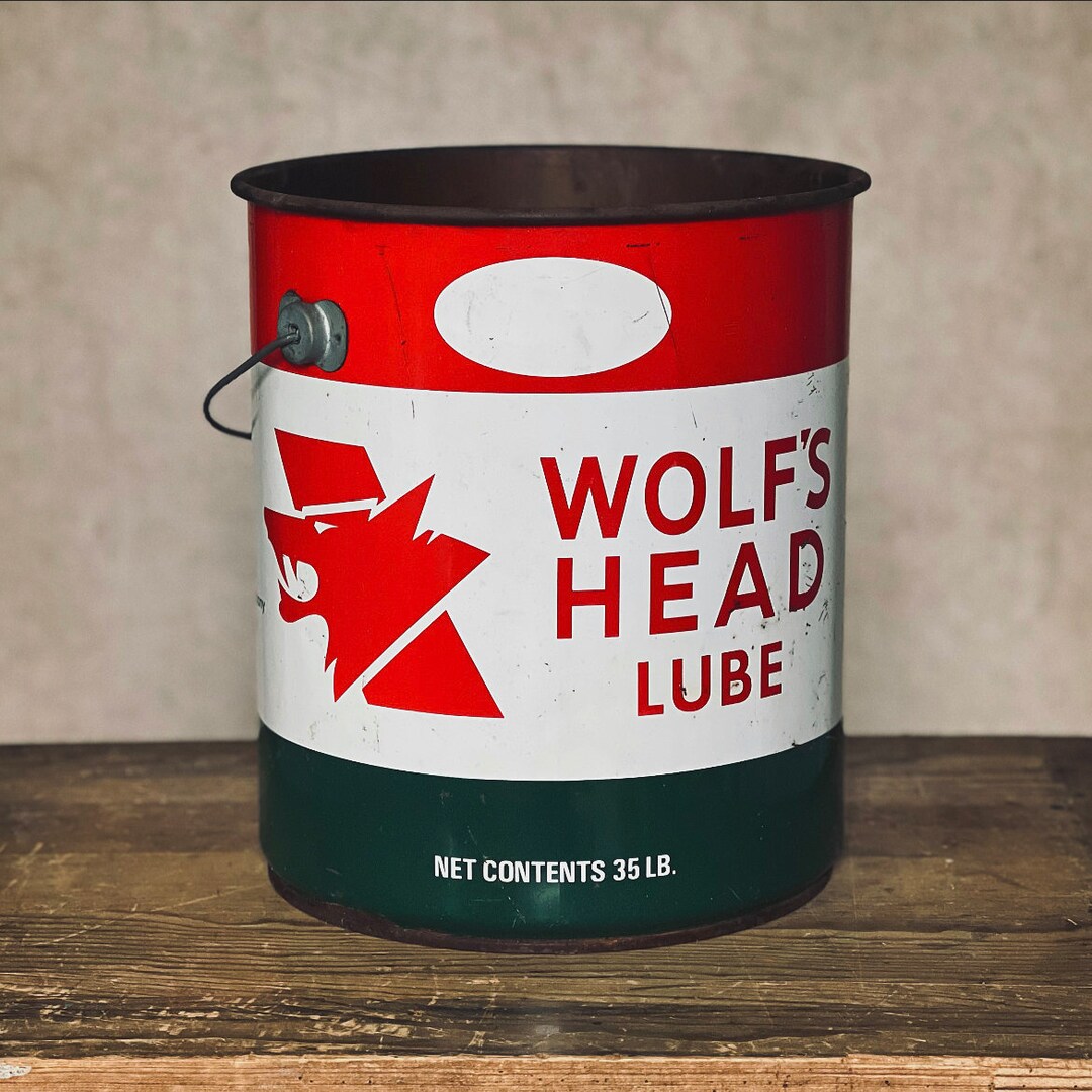 Vintage “wolf’s Head” 5 Gallon Lube Can - Etsy