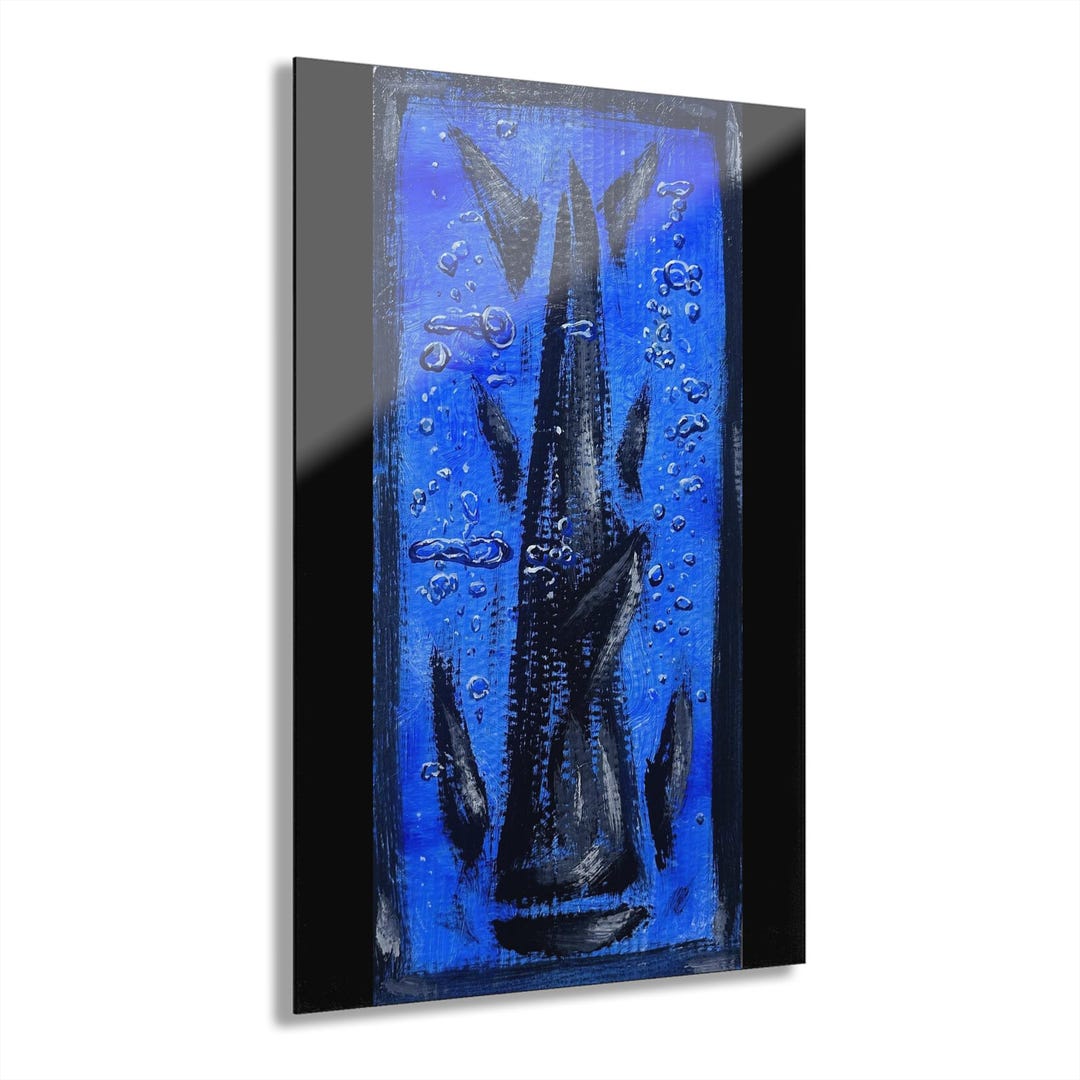 Abstract Orca Whale Acrylic Wall Art | Ocean Fine Art Panel - Etsy