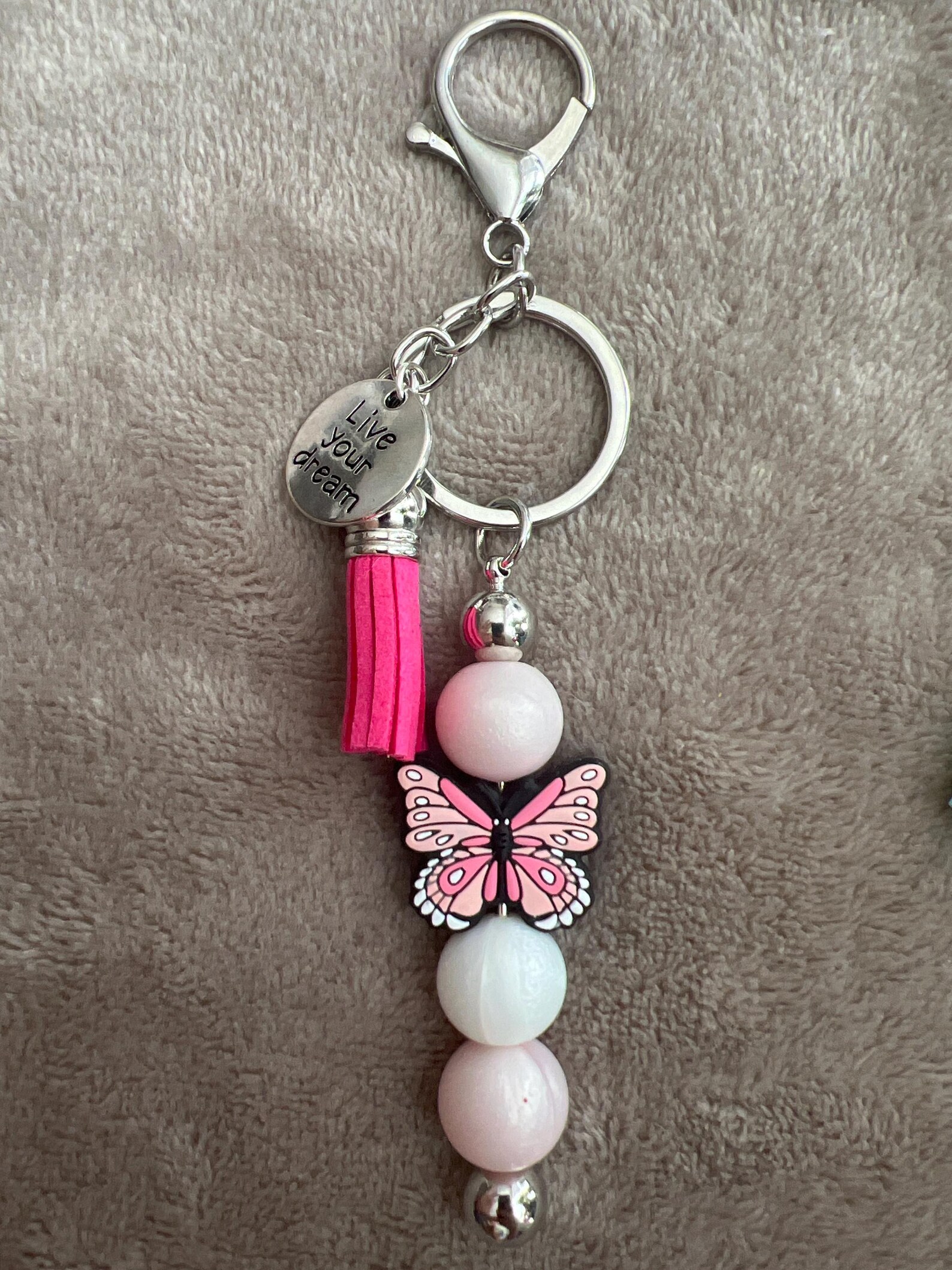 Butterfly Beaded Keychain - Etsy