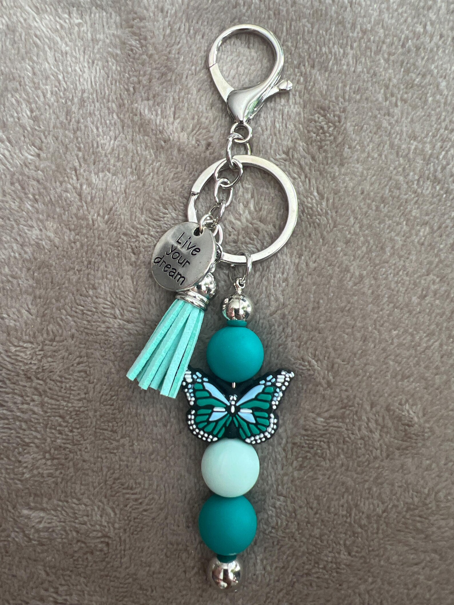 Butterfly Beaded Keychain - Etsy