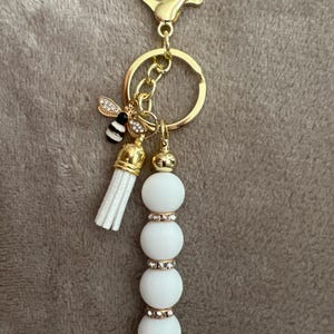 Bee Beaded Keychain - Etsy
