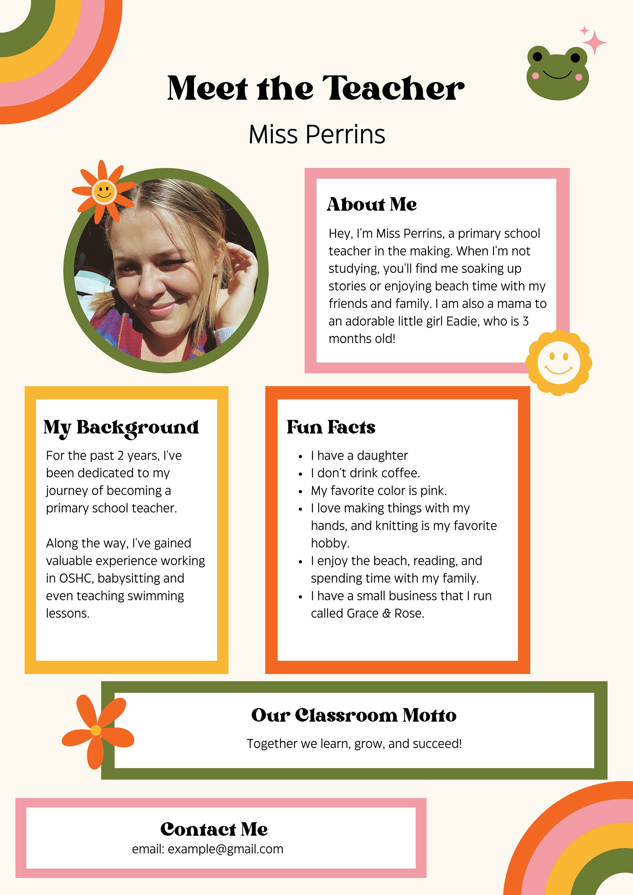Meet the Teacher Editable Template // Boho Colorful Meet the Teacher ...