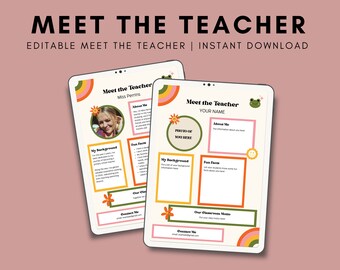 Editable Meet the Teacher Template - Etsy