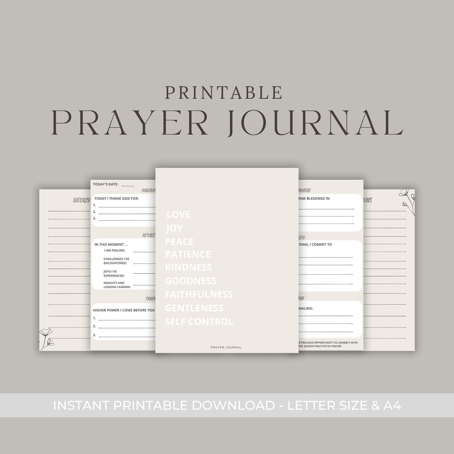 Fruit of the Spirit Printable Prayer Journal - Inspirational Christian ...