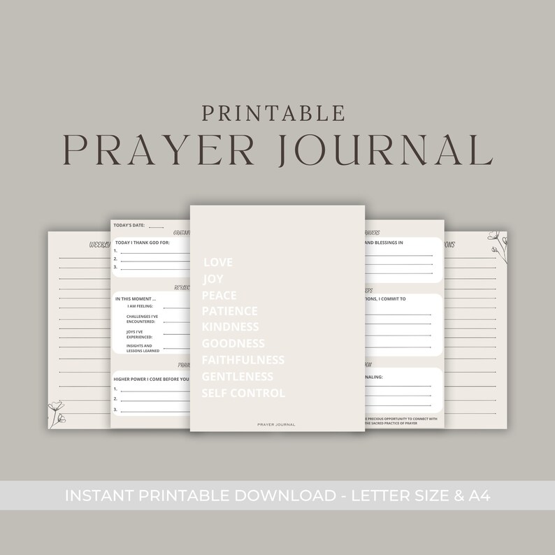 Fruit of the Spirit Printable Prayer Journal - Inspirational Christian ...