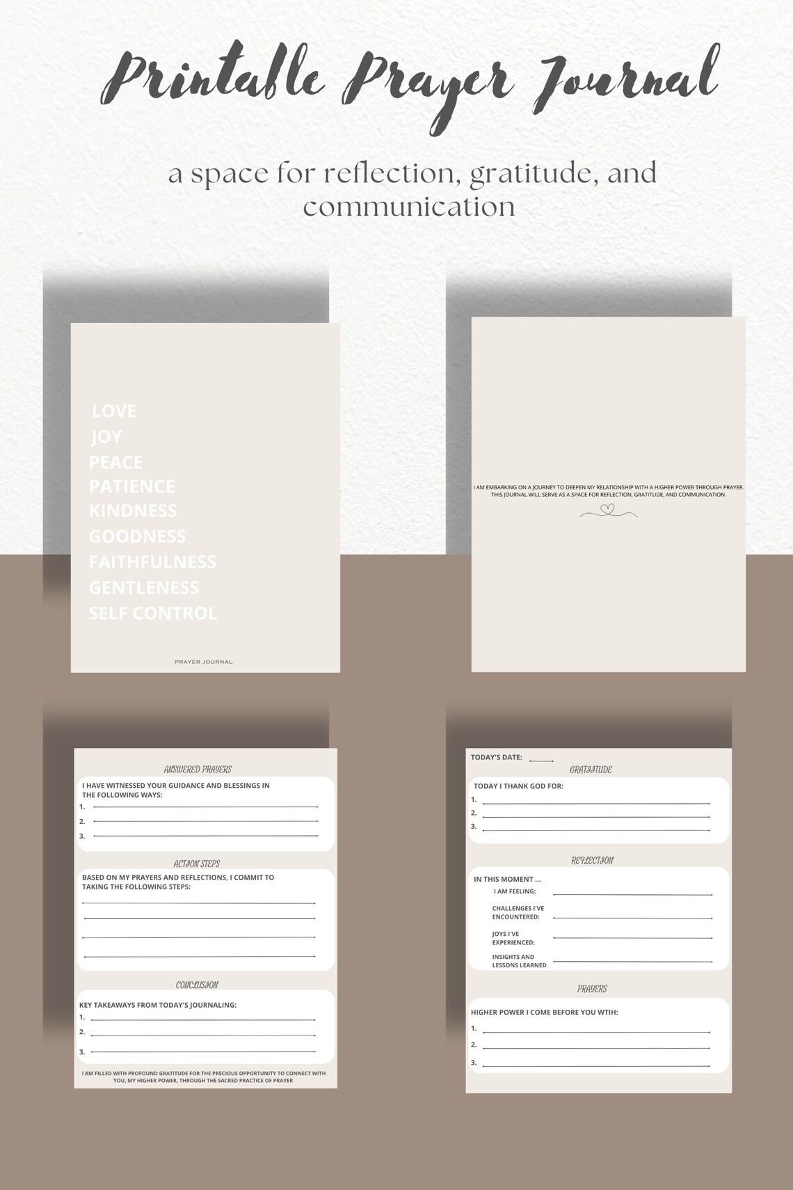 Fruit of the Spirit Printable Prayer Journal - Inspirational Christian ...