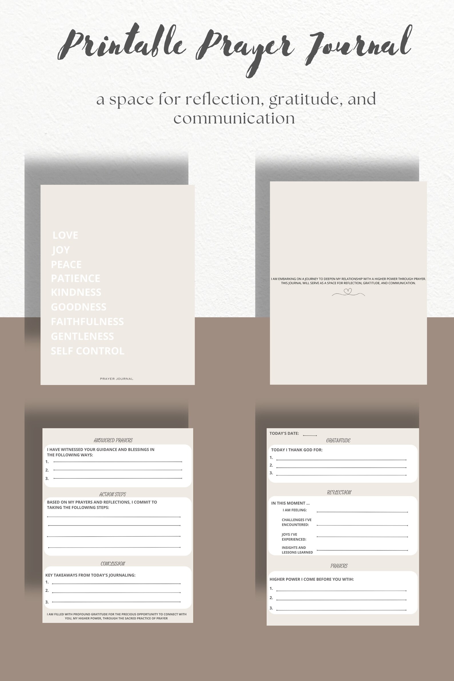 Fruit of the Spirit Printable Prayer Journal - Inspirational Christian ...