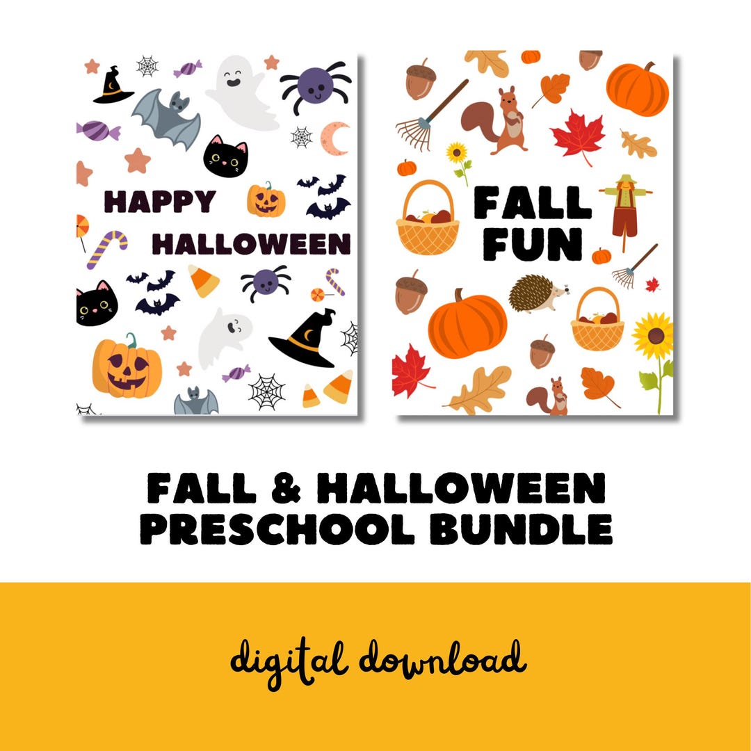 Fall & Halloween Activity Pages: Preschool Printable Busy Book (digital ...