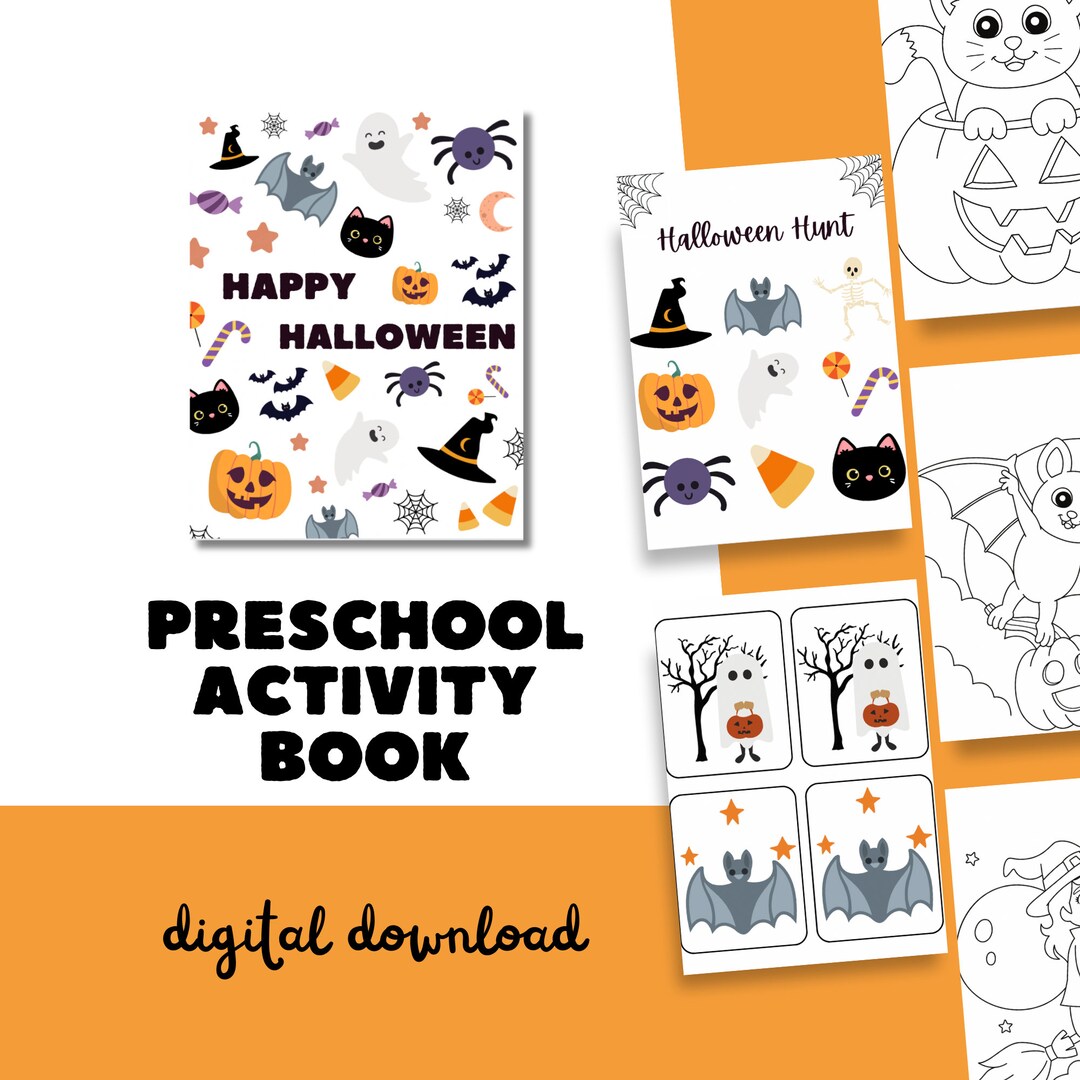 13 Halloween Themed Activity Pages for Preschoolers, Printable With ...