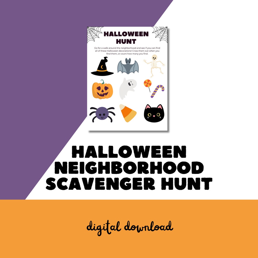 Halloween Scavenger Hunt, Printable Kid's Halloween Activity, Fun ...