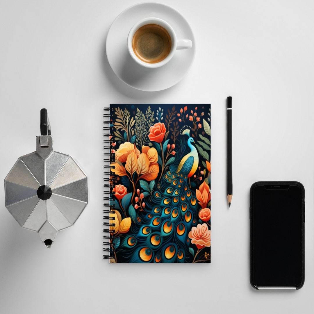 Vibrant Peacock Illustrated Notepad by MAP Write in Style Spiral ...