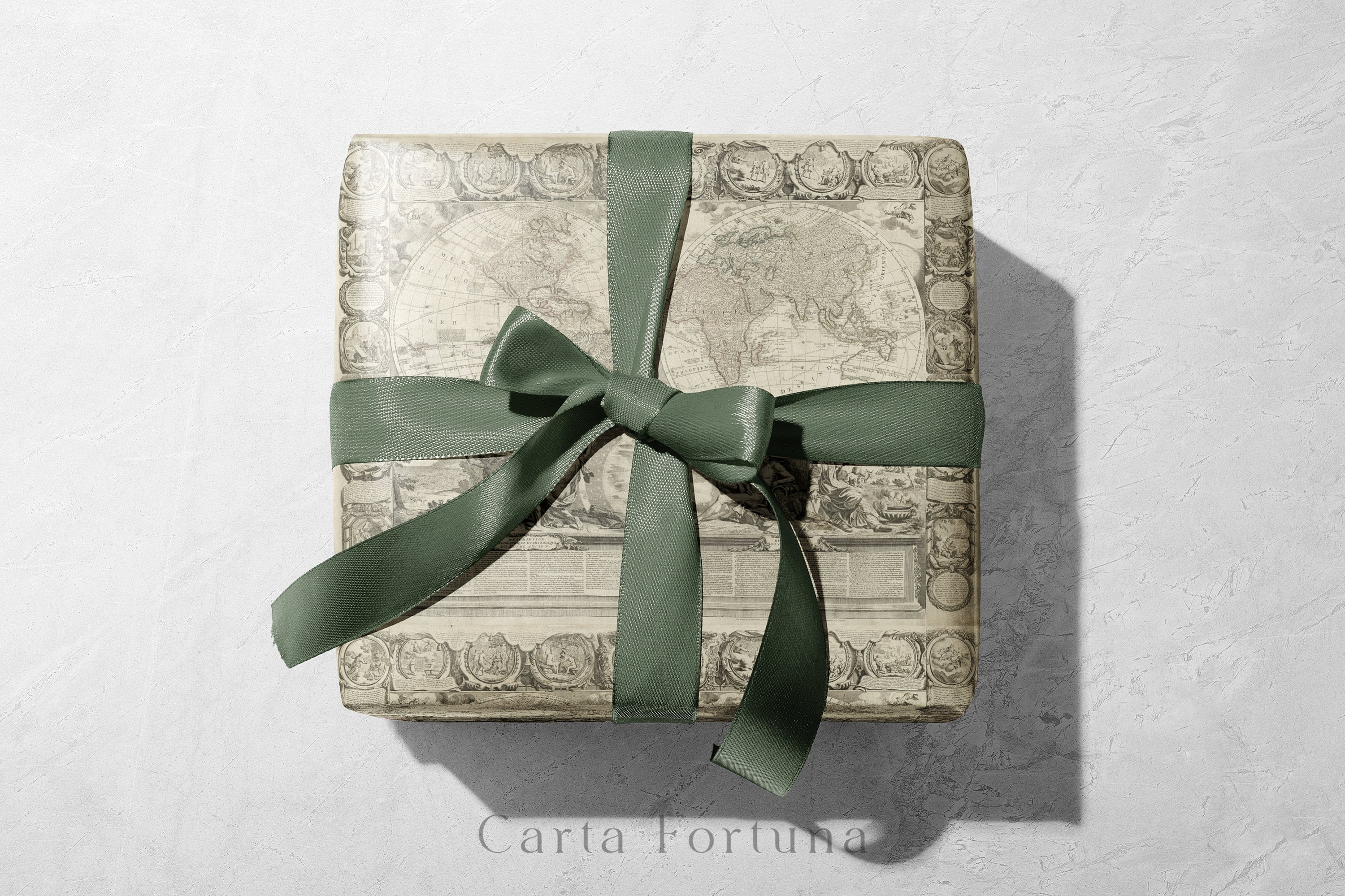 Vintage World Map Wrapping Paper, French Antique Gift Wrap, Theme Party ...