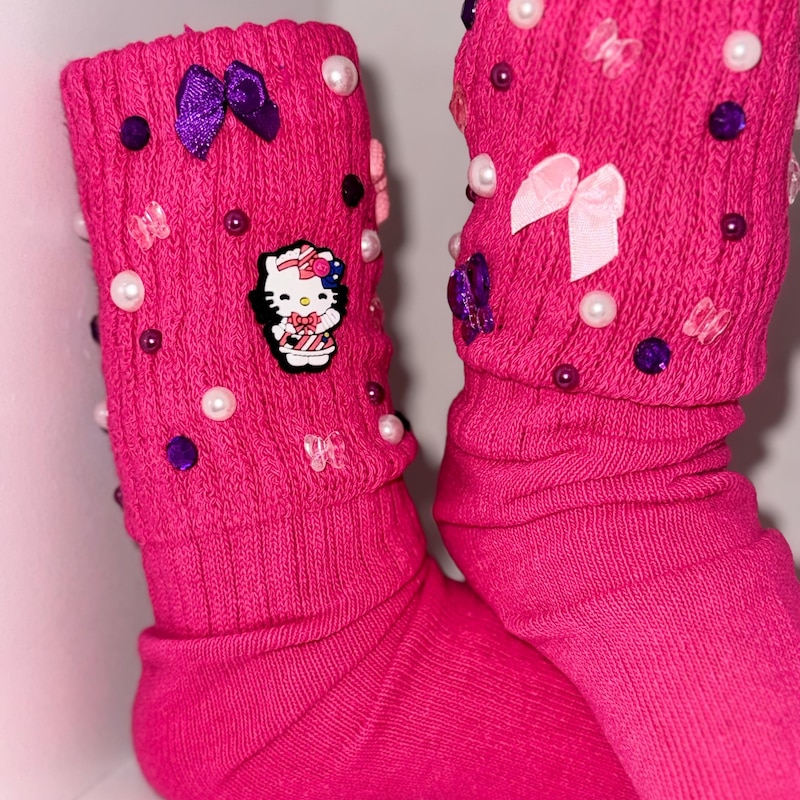 Rhinestone Socks - Etsy