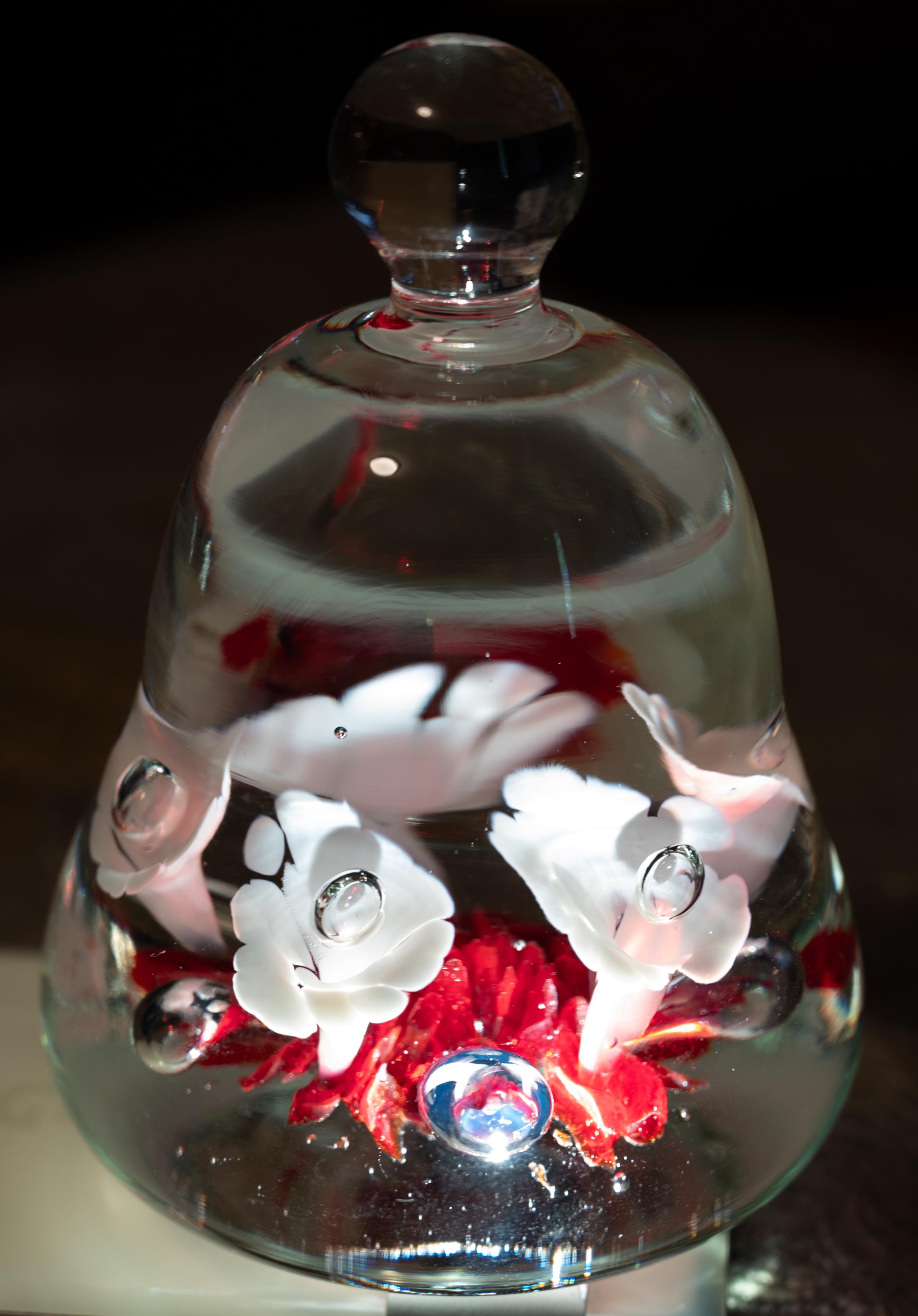 Bell Shaped Paperweight With White Trumpet Flowers - Etsy