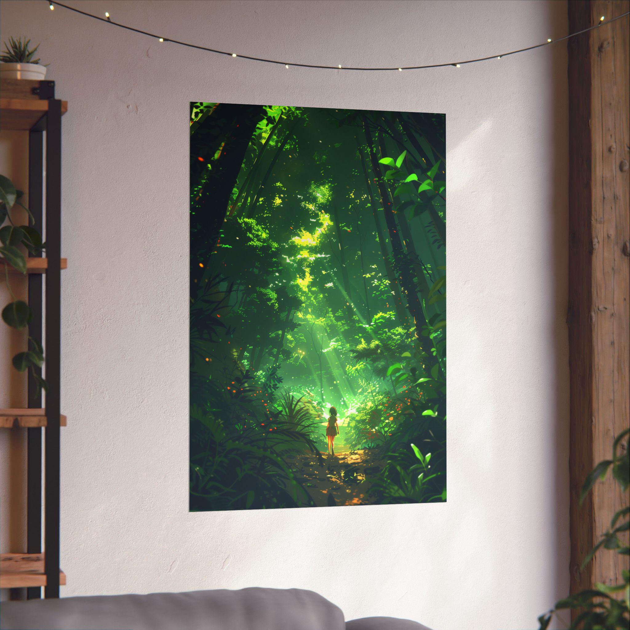 Rubber Plantation Anime Jungle Poster Print, Nature Wall Art, Botanical ...