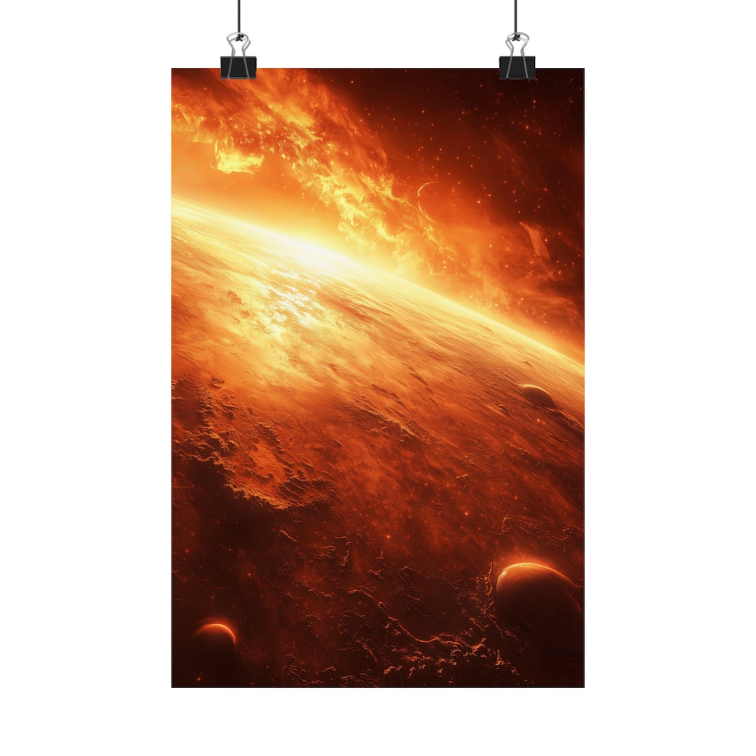 Futuristic Mars Invades Earth Poster, Sci-fi Matte Wall Art, Space ...