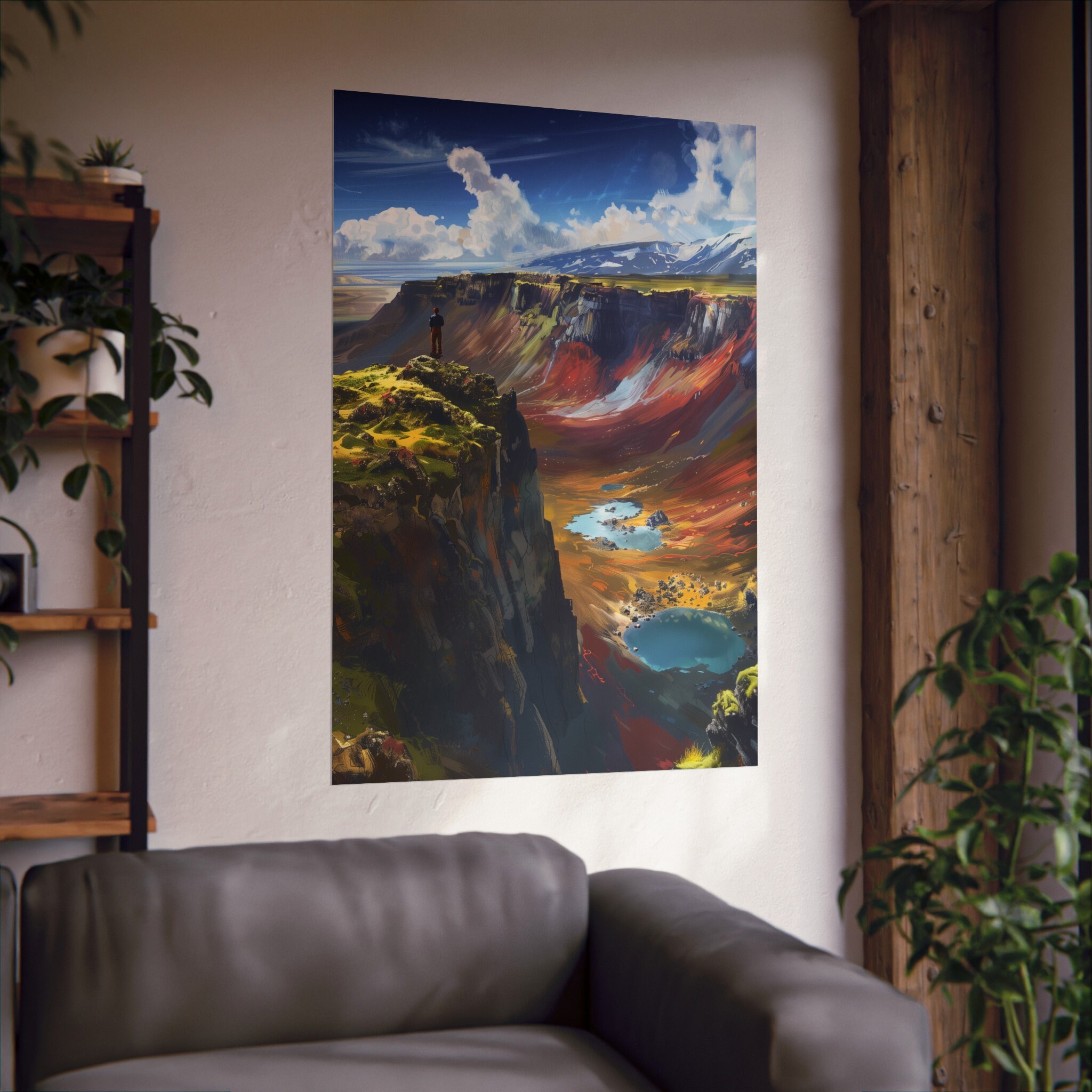 Aerial View Keri Crater Poster, Iceland Nature Print, Hiking Wall Art ...