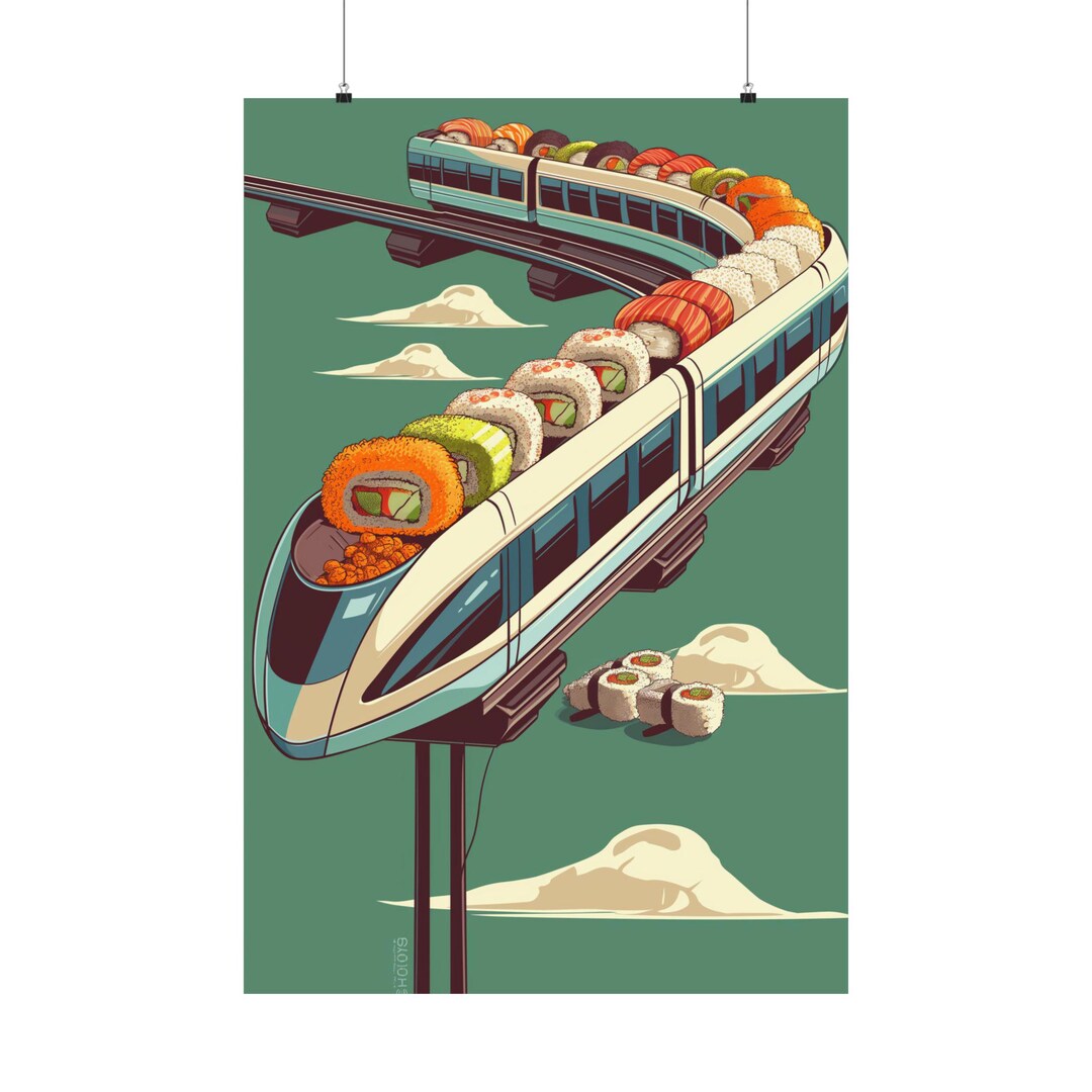 Anime Poster Sushi Train Conveyor Belt, Bullet Train Shinkansen Wall ...