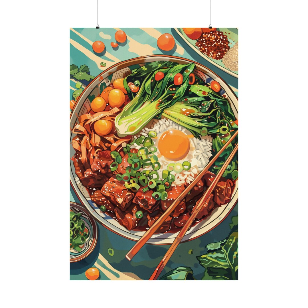 Savor the Flavor Cha Siu Pork Shoulder With Bok Choy Food Art Poster ...