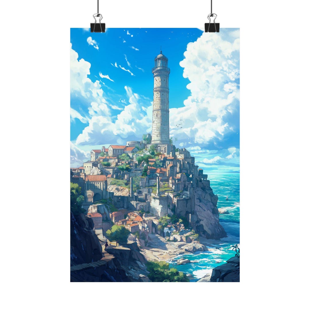 Lighthouse of Alexandria Anime Wall Art - Seven Wonders in Japanese ...