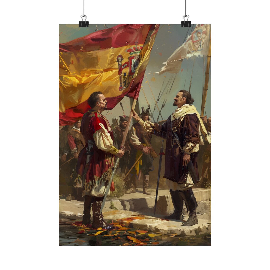 Christopher Columbus Map Matte Poster, Hispanola Decor Print, Columbus ...