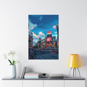 Light Hearted Shibuya Crossing Print, Japan Anime Poster, Tokyo ...