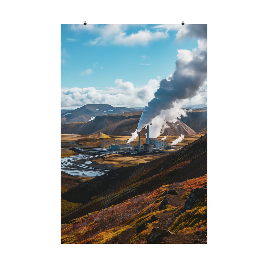 Colorful Geothermal Energy Poster, Anime Style Print, Eco-friendly ...