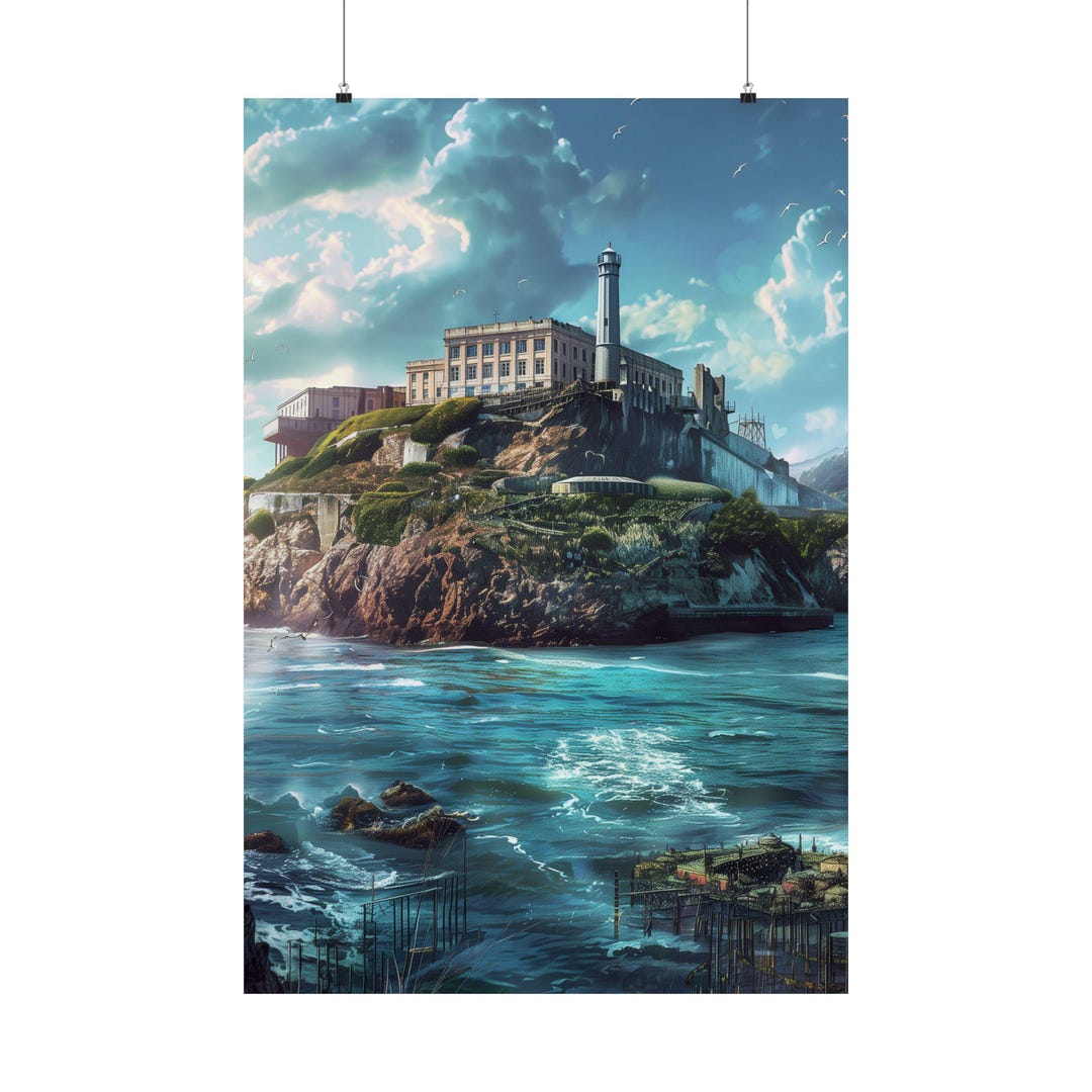 Realistic Alcatraz Island San Francisco Poster, Vintage Travel Art ...