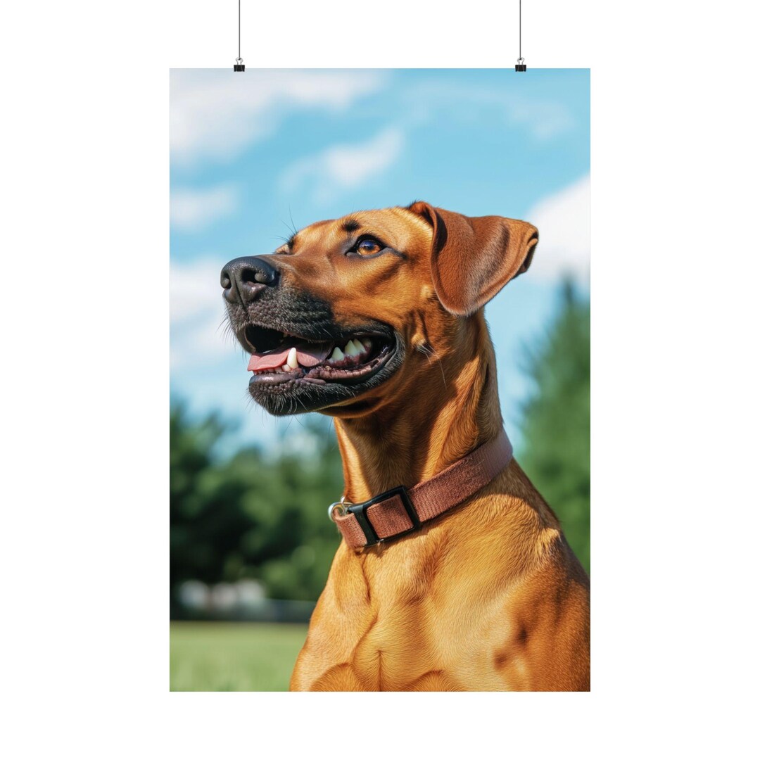 Rhodesian Ridgeback Happy Puppy Sculpture, Outdoor Dog Figurine ...
