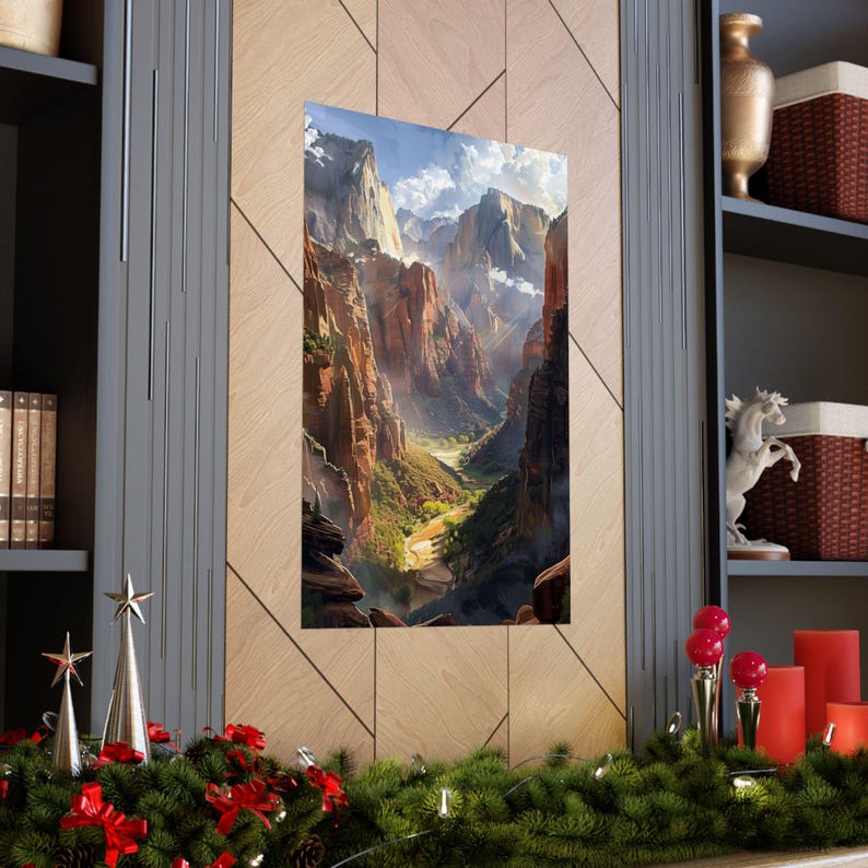 Zion National Park Utah Realistic Poster - Trek Through Nature's ...