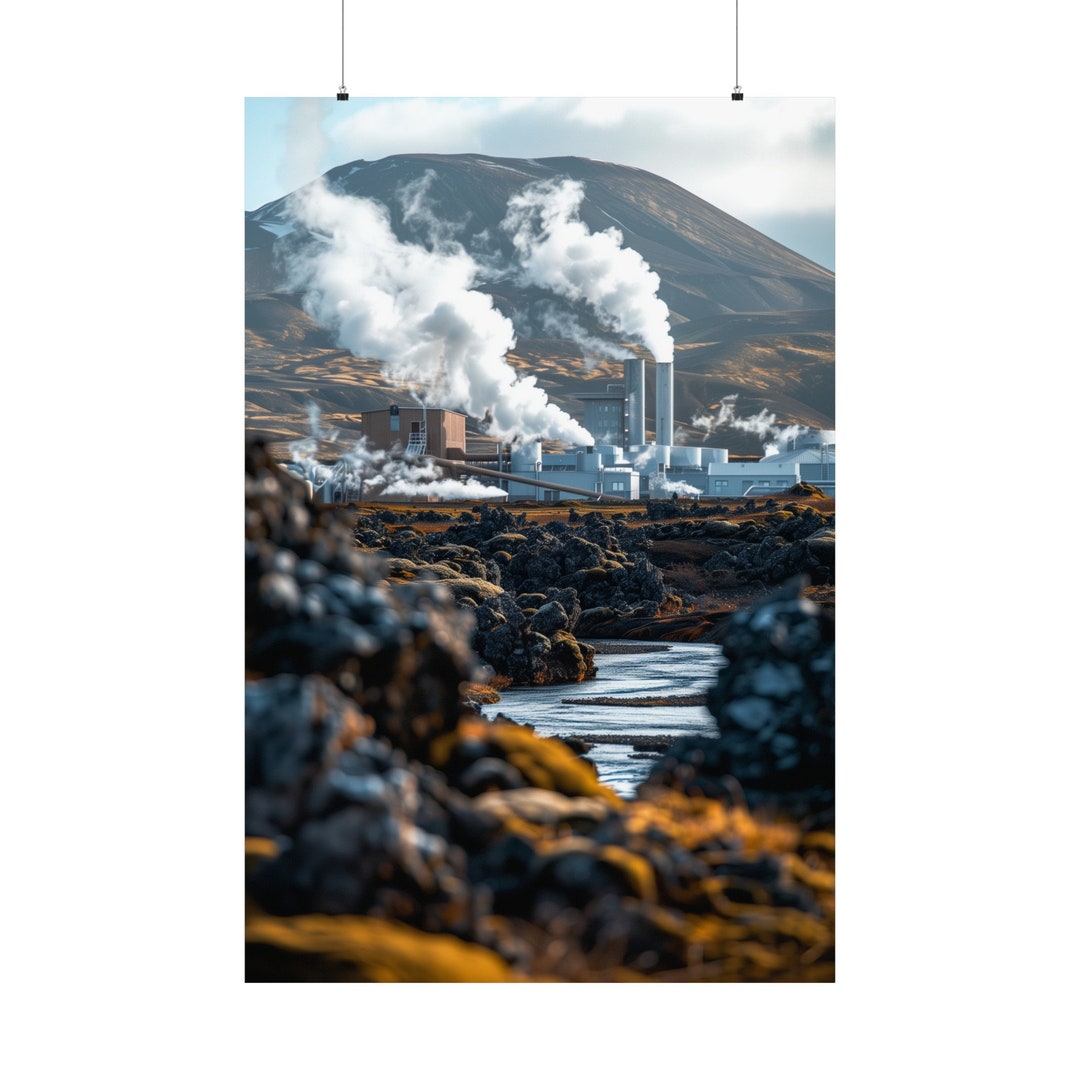 Hengil Geothermal Energy Plant Poster, Cartoon Anime Style Art, Net ...